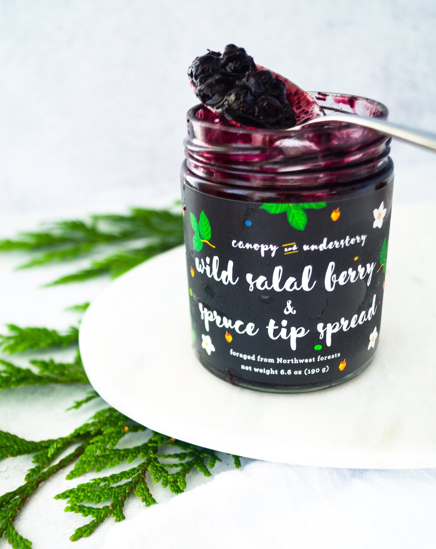 Wild Salal Berry & Spruce Tip Spread - Low-Sugar Jam – Canopy and ...